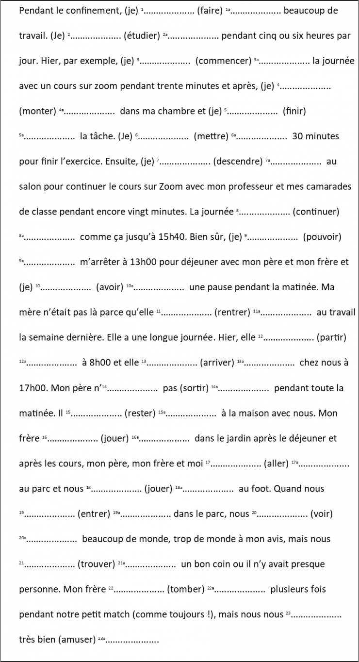 Révision du passé composé : Les verbes auxiliaires & les participes ...