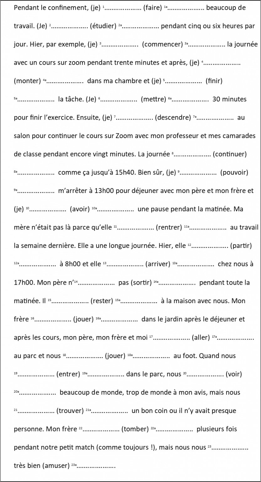 Révision du passé composé : Les verbes auxiliaires & les participes ...