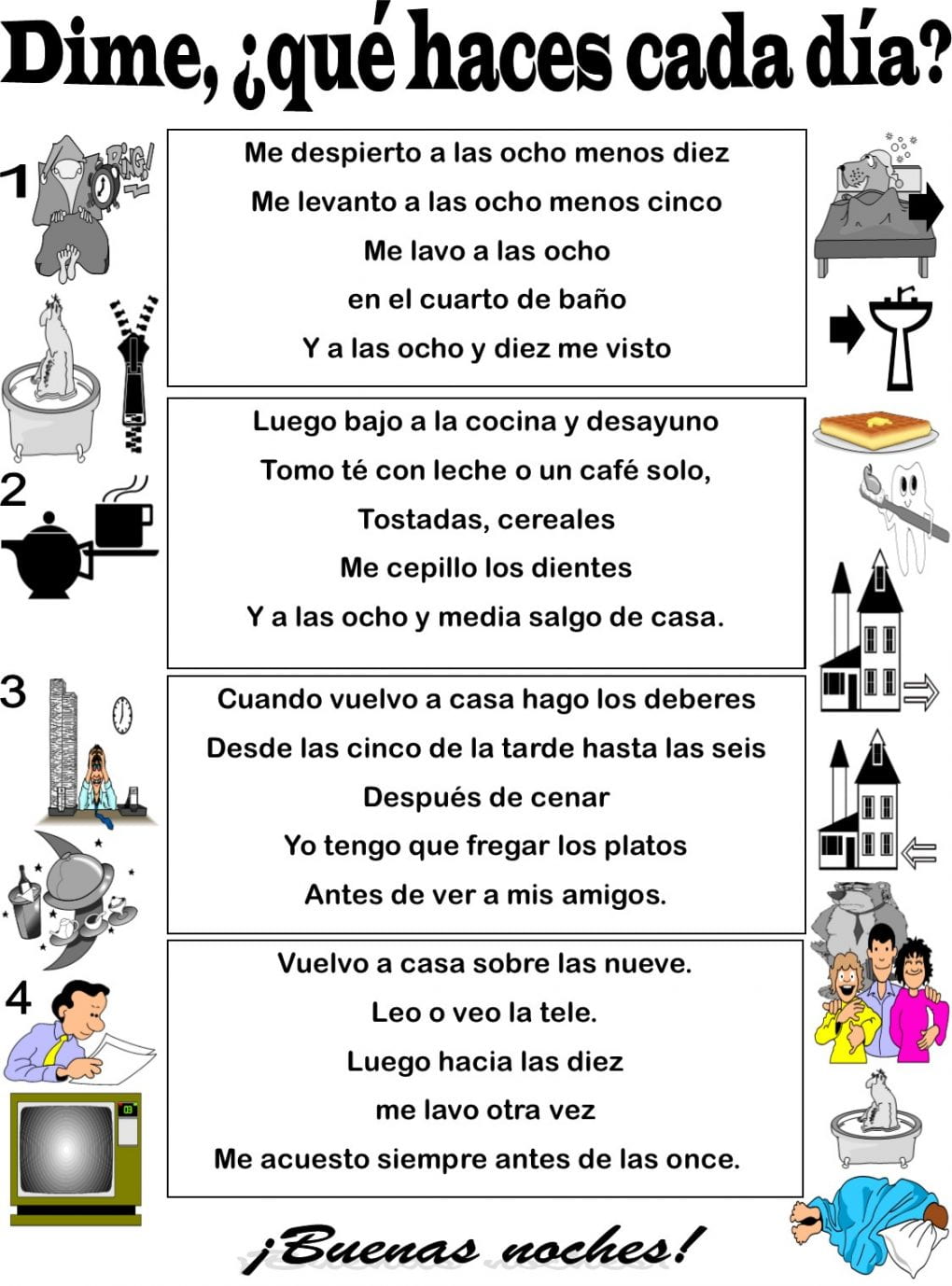 ¿Qué haces cada día? – SOLUCIÓN – Lingo Bennies!
